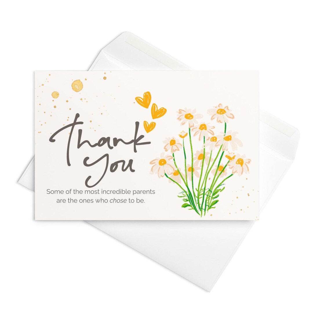 Bonus Parent Thank You Card / Step Parent Card / Flower Card - Etsy