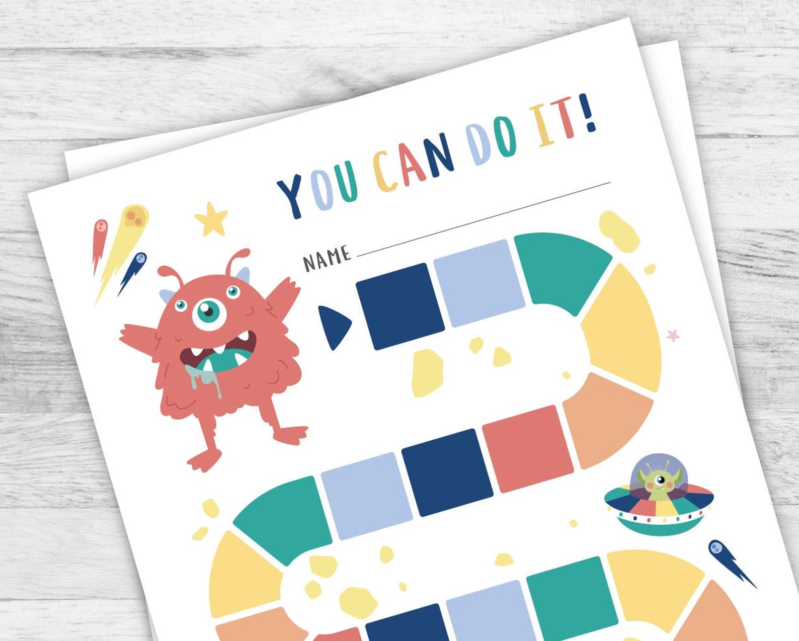 Monster Reward Chart, Printable Space Behavior Chart, Kids Routine ...