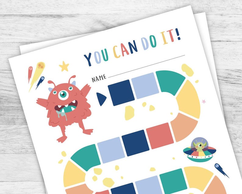 Monster Reward Chart, Printable Space Behavior Chart, Kids Routine ...