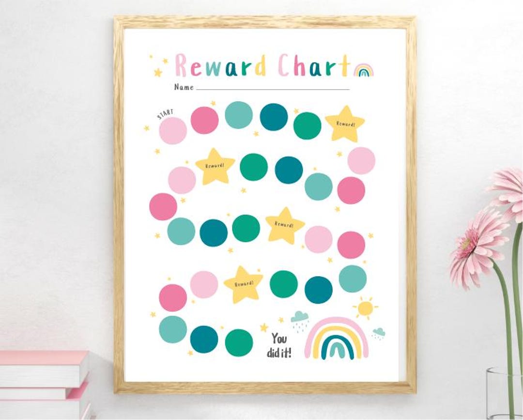 RAINBOW Reward Chart, Printable Rainbow Behavior Chart, Kids Routine ...