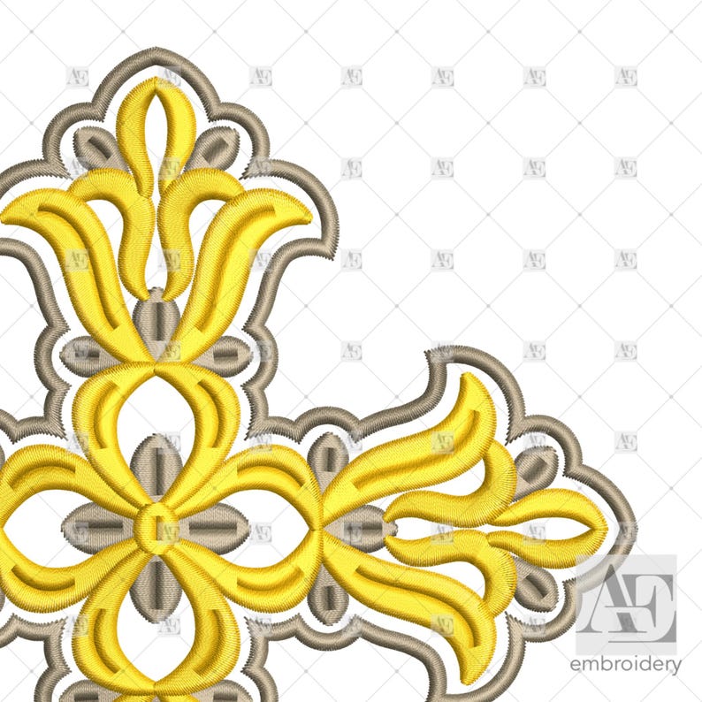 Orthodox Cross Religious Embroidery Design, Baroque Church Symbol ...