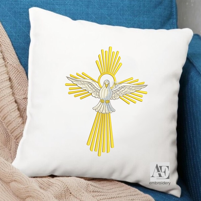 Holy Spirit Dove Cross Machine Embroidery Design - Baptism ...