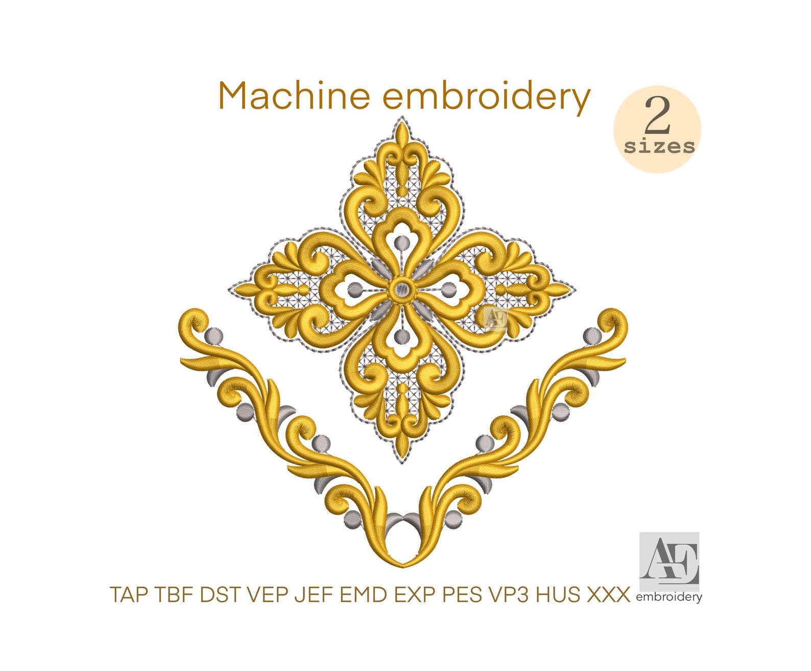 Orthodox Cross Embroidery Design, Baroque Church Symbol, Christian ...