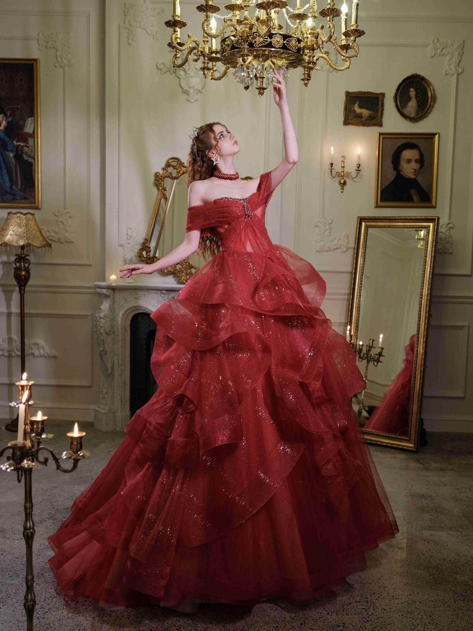 Off-shoulder Sheath Evening Gown, A-line Red Evening Dress, Wrap ...