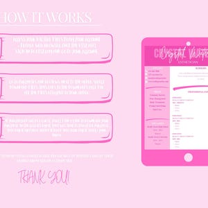 Pink Resume Template Canva 1 Page |pink Professional Resume Canva ...