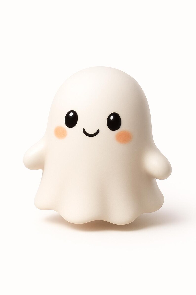 Cute Halloween Ghost Clipart. Kawaii 3D Ghost. Digital Download ...