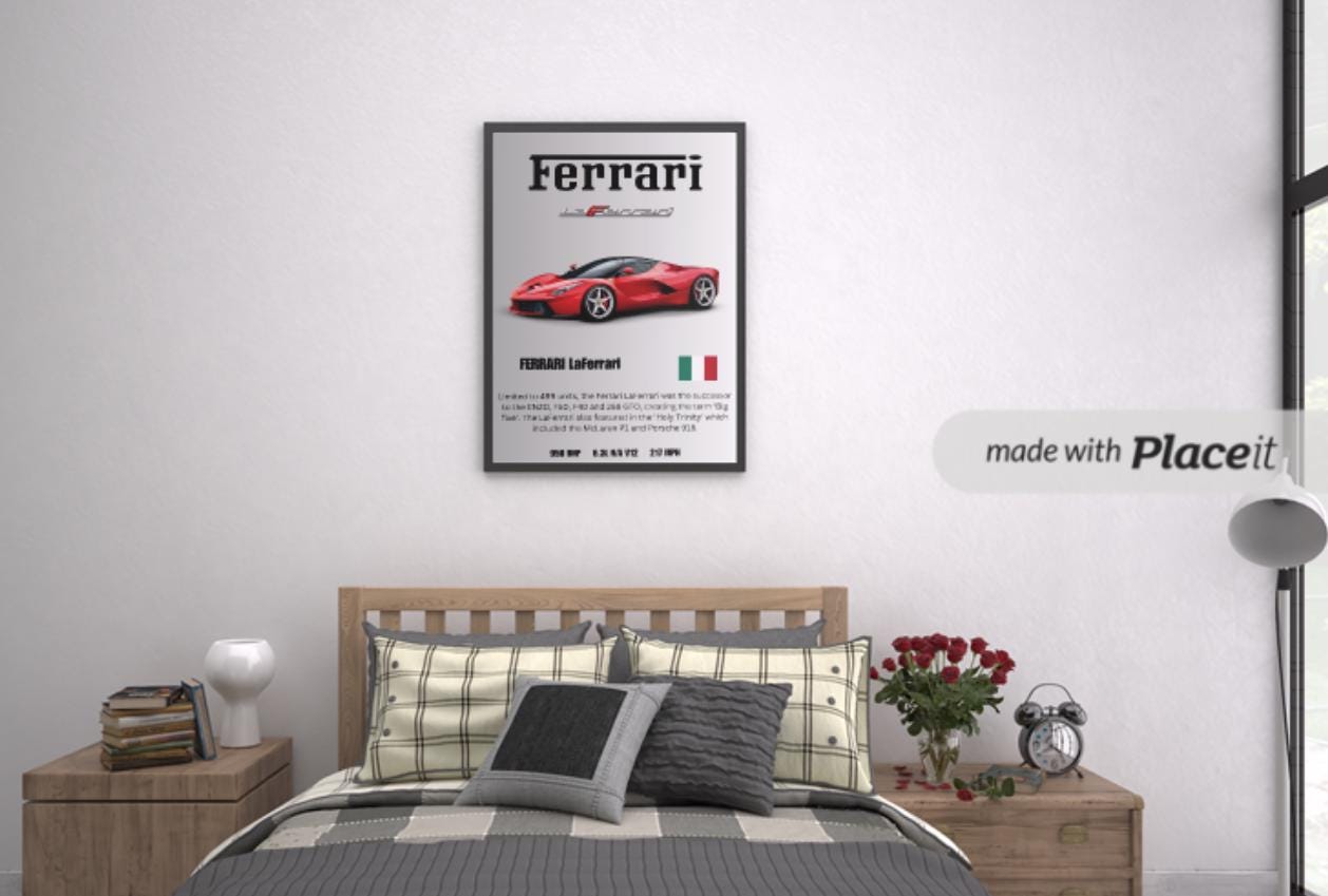 Ferrari Laferrari Digital Poster - Etsy