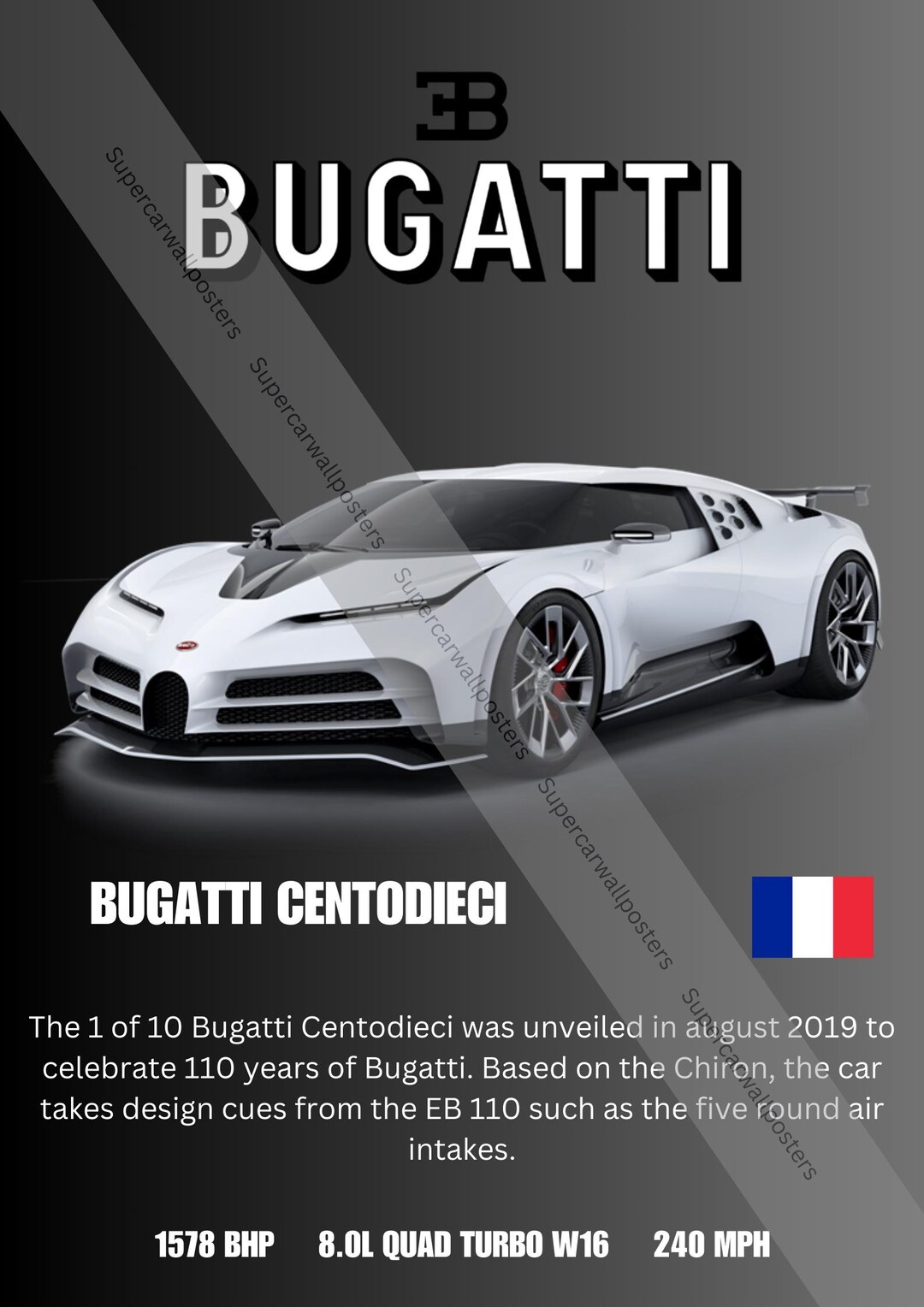 Bugatti Centodieci Wall Poster - Etsy
