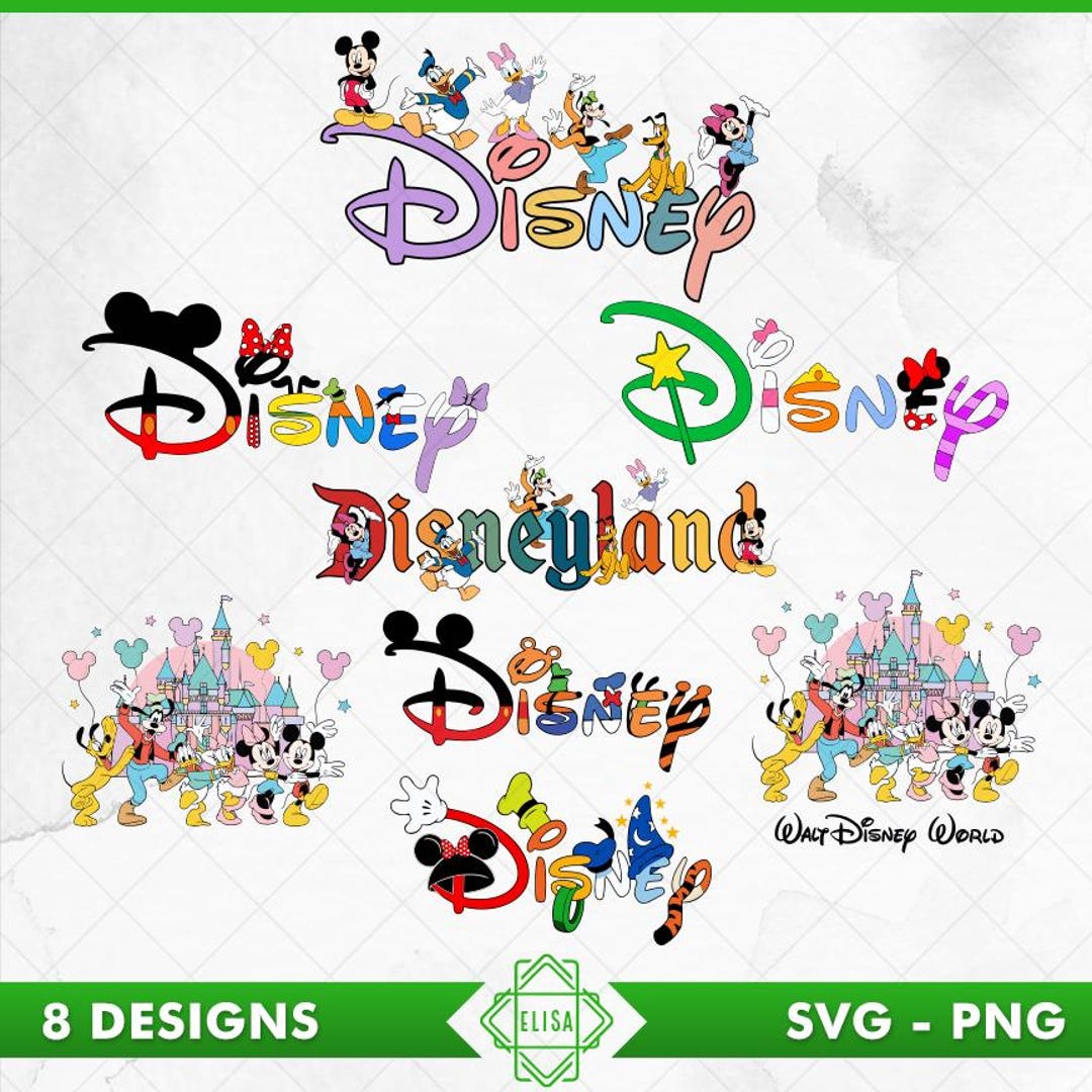 DİSNEY Minnie Mouse Png Svg, 8 Designs Easy to Use, Cartoon Characters ...