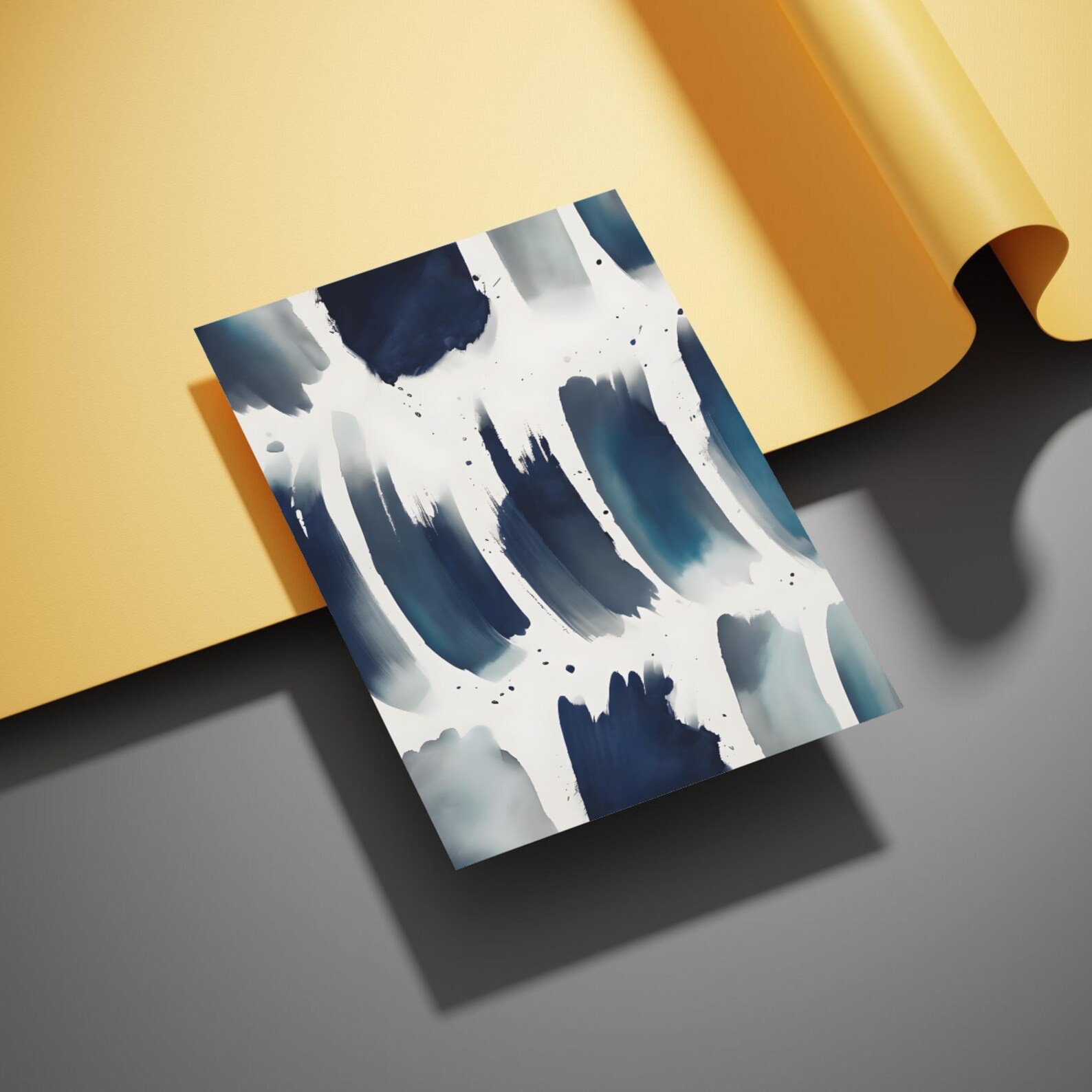 Calligraphy-inspired Seamless Pattern, Deep Indigo & Gray Abstract ...