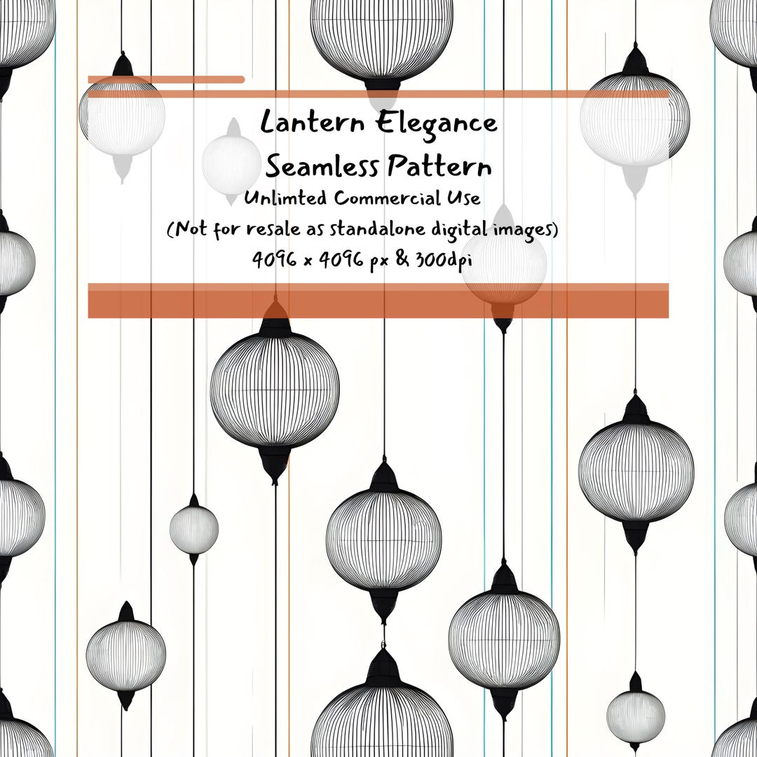 Seamless Lantern Wallpaper, Lantern-inspired Décor, Modern Lantern ...