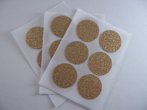 Items similar to envelope seals - gold round glitter stickers on Etsy