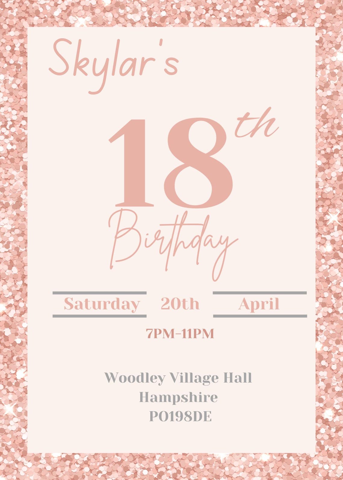 Editable 18th Birthday Party Invitation - Girls 18th Party - Etsy