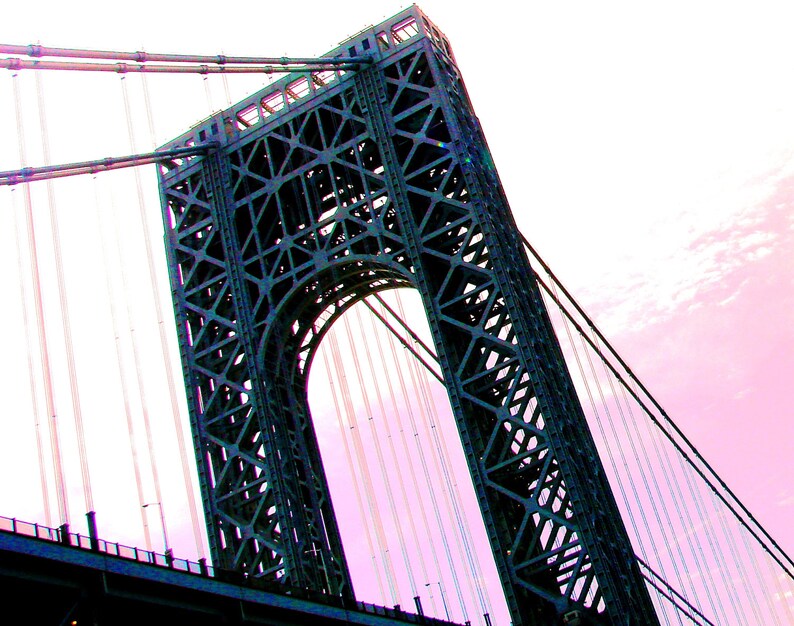Magenta Pink Suspension Bridge New York City - Etsy