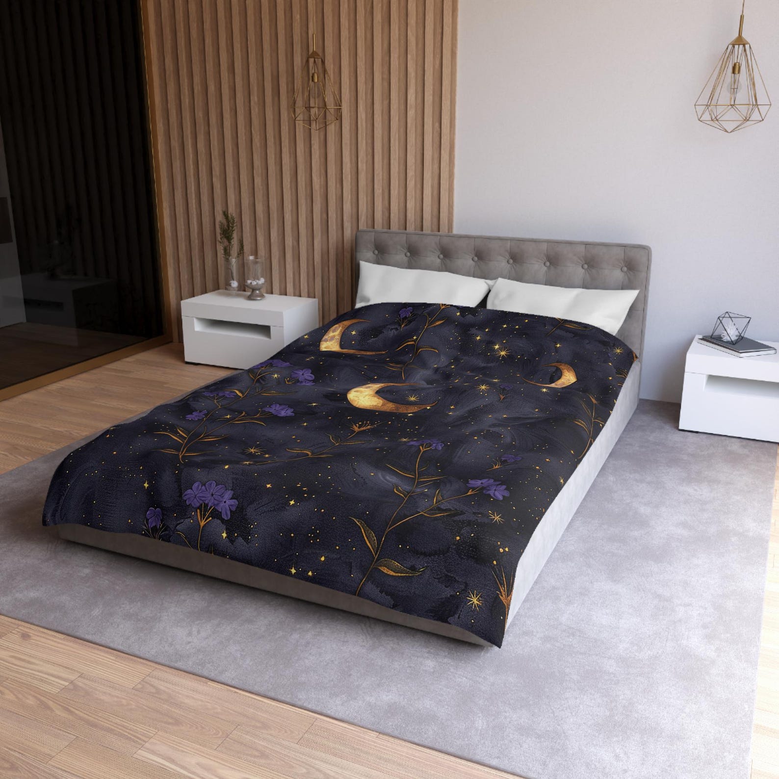Moon & Stars Duvet Cover: Whimsical Celestial Bedding - Etsy