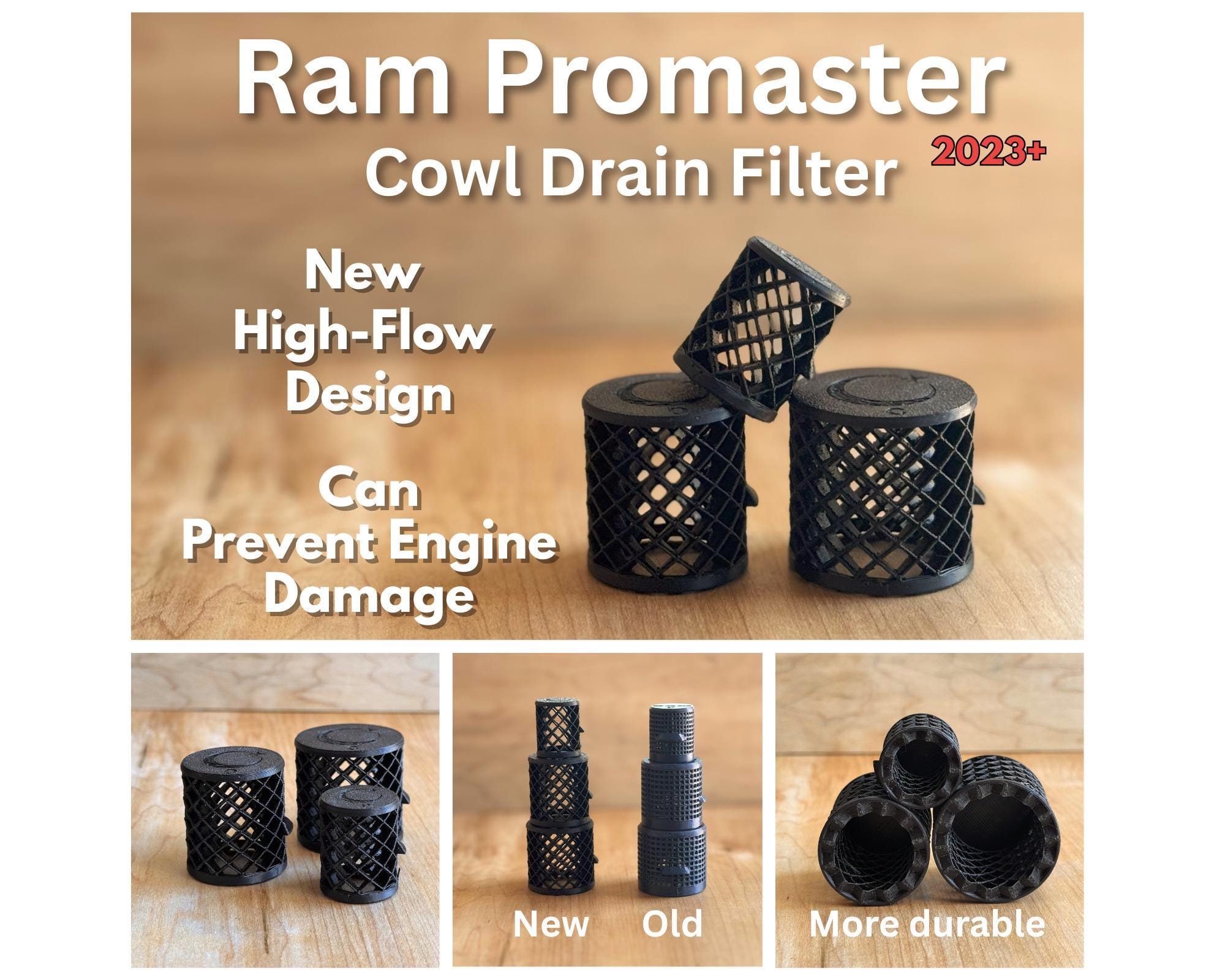 2023+ Ram Promaster Cowl Drain Debris Filter Set of 3 | Fits Promaster ...