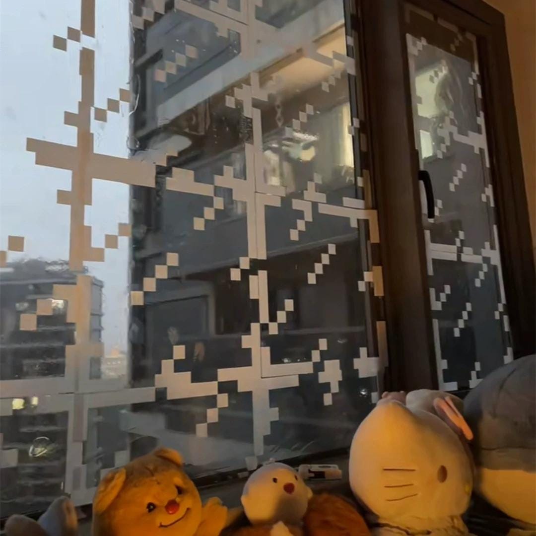 Pack 5 Pixel Window Stickers Minecraft Game Style Pixel Art for Dorm ...