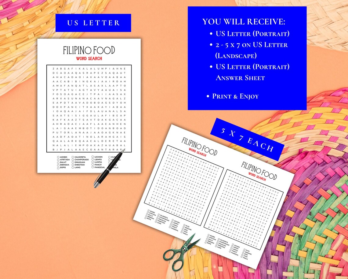 Filipino Activity, Filipino Party Games, Tagalog Word Search, Filipino ...