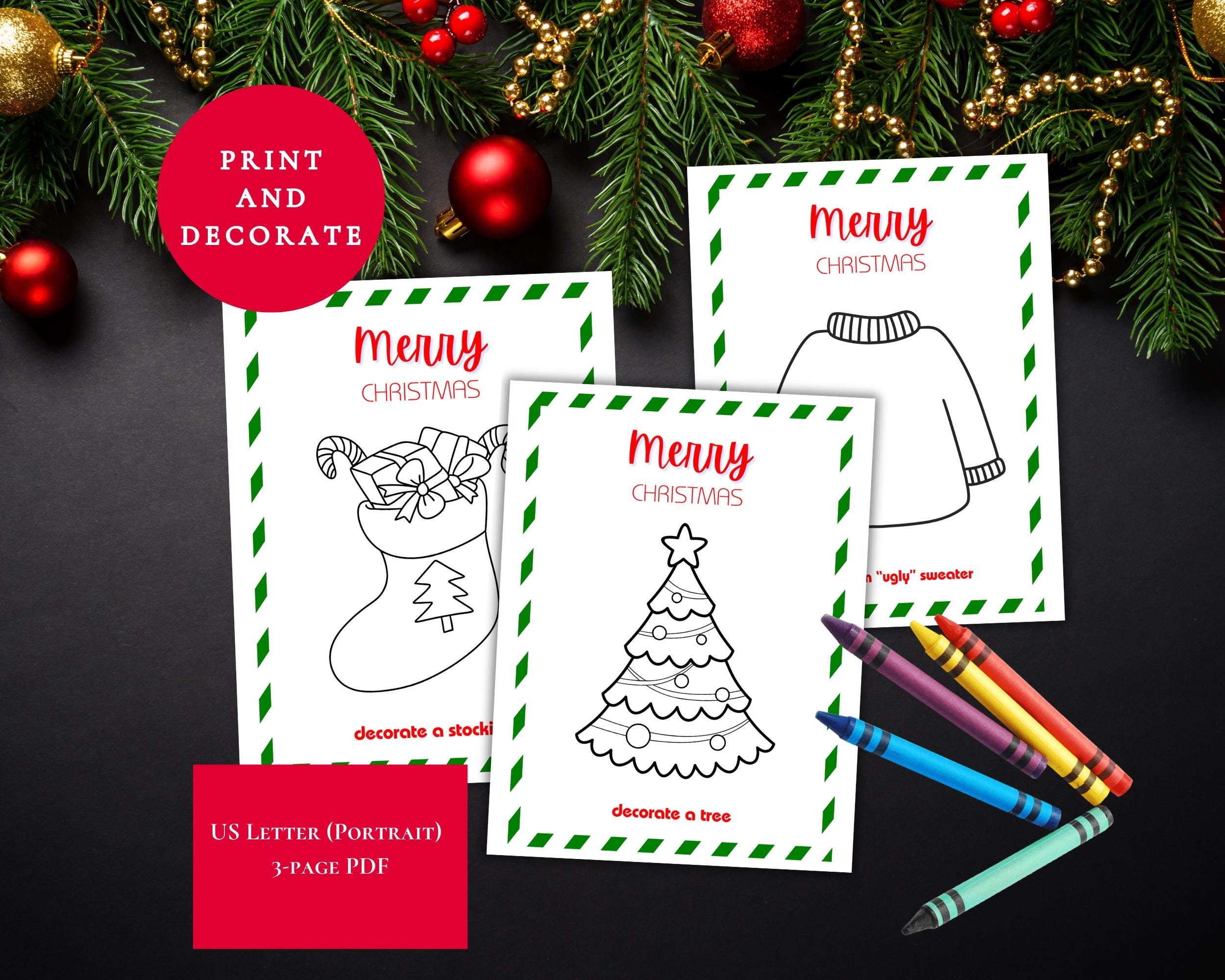 PRINTABLE Christmas Coloring Pages Bundle, Kids Coloring Bundle ...