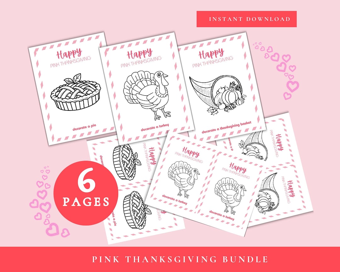 PRINTABLE Thanksgiving Coloring Pages Bundle, Kids Coloring Bundle ...