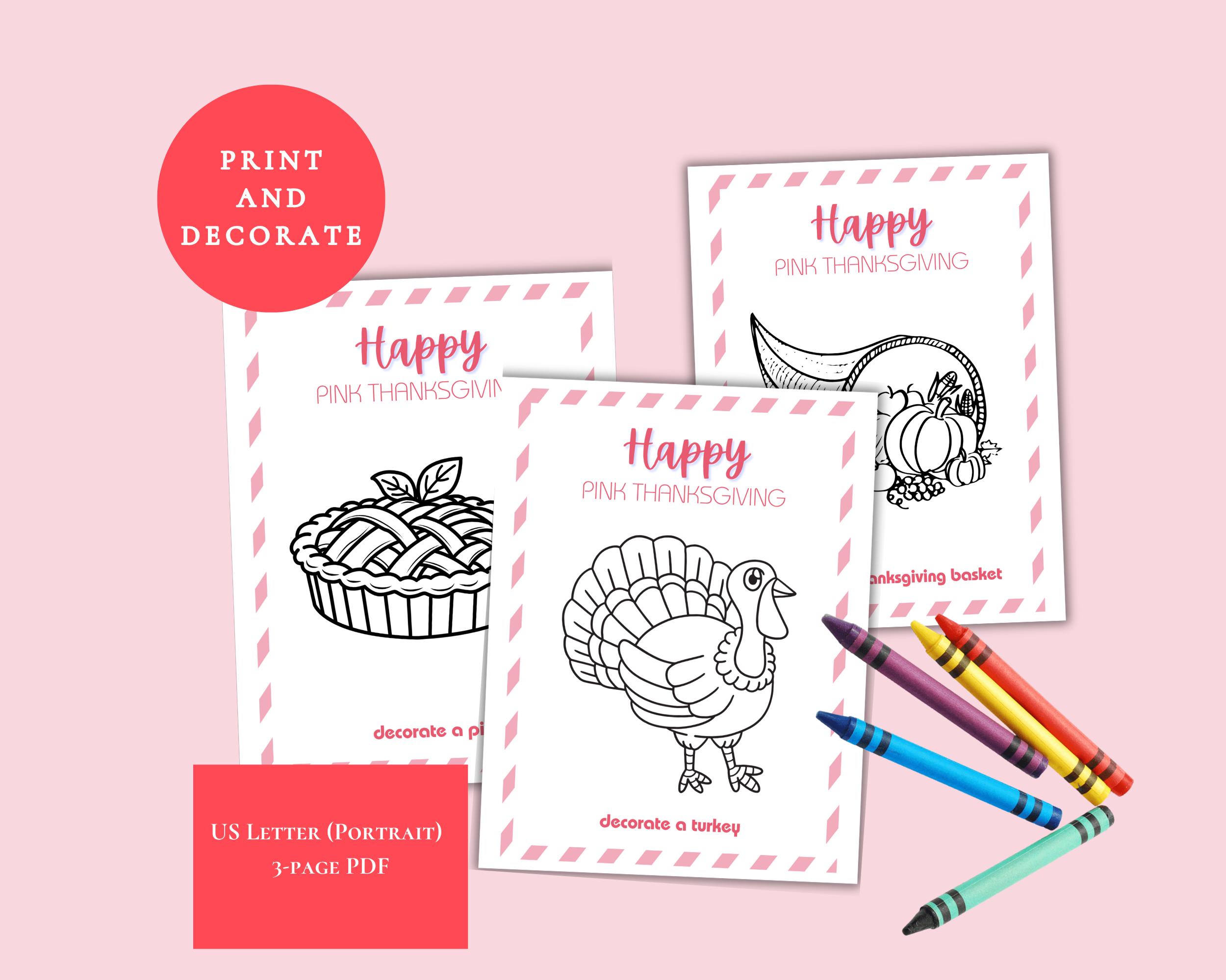 PRINTABLE Thanksgiving Coloring Pages Bundle, Kids Coloring Bundle ...