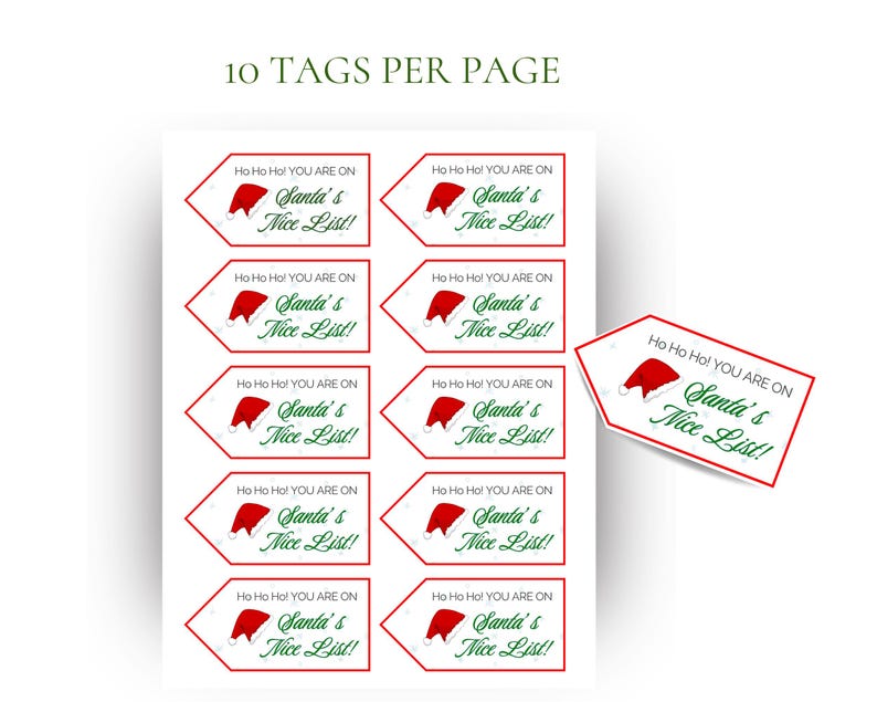 Christmas Gift Tag, Printable Christmas Tags, Kris Kringle Tag, Holiday ...