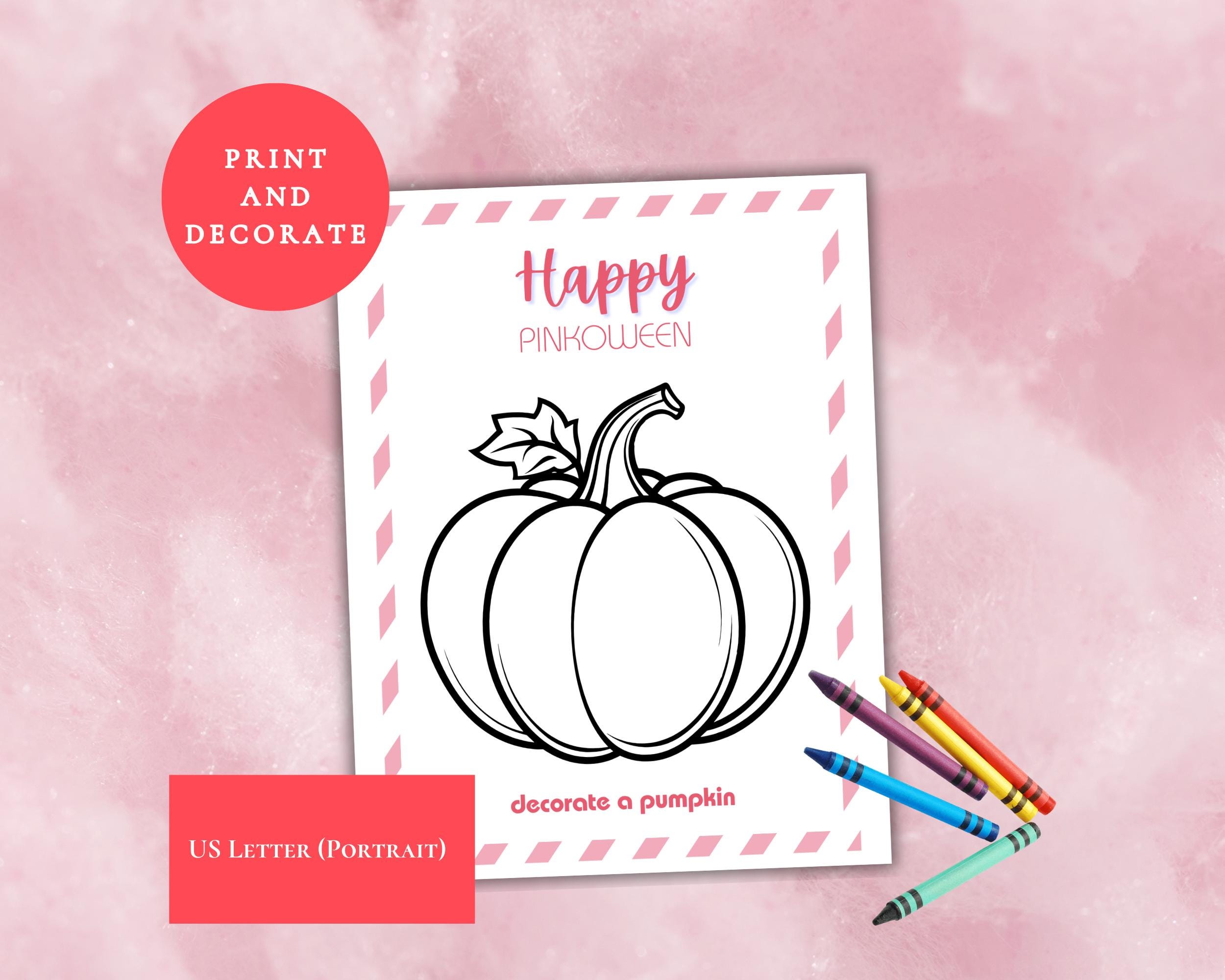 PRINTABLE Pinkoween Pumpkin Coloring Page, Halloween Activity Sheet ...