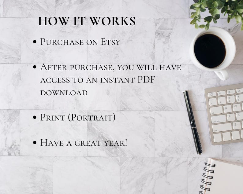 Personal Growth Calendar Year, Printable Monthly Calendar, Personal ...