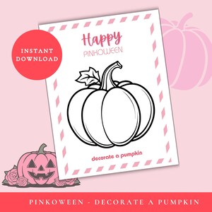 PRINTABLE Pinkoween Pumpkin Coloring Page, Halloween Activity Sheet ...