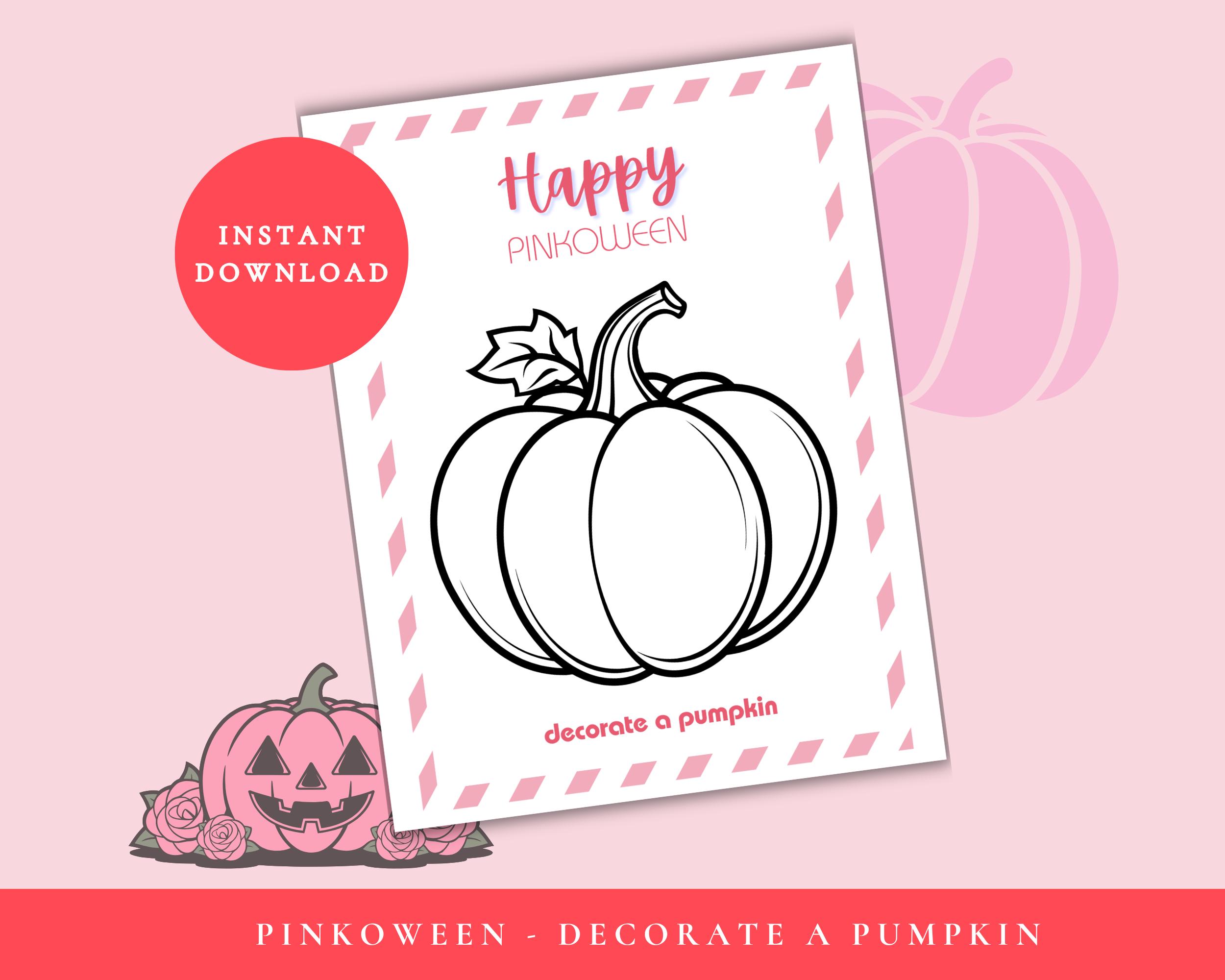 PRINTABLE Pinkoween Pumpkin Coloring Page, Halloween Activity Sheet ...