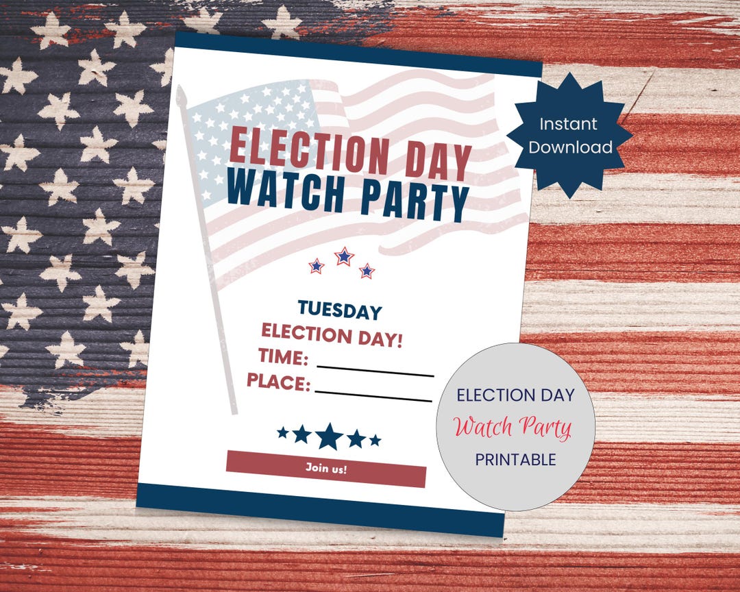 PRINTABLE Election Watch Party Flyer, National Election Watch Party ...