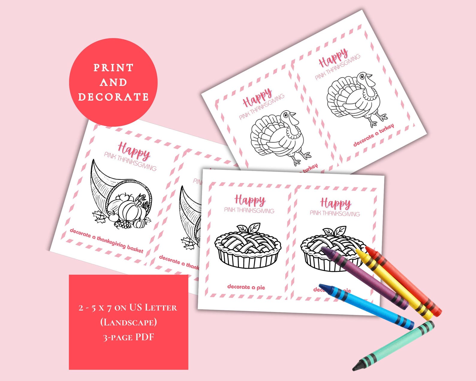 PRINTABLE Thanksgiving Coloring Pages Bundle, Kids Coloring Bundle ...