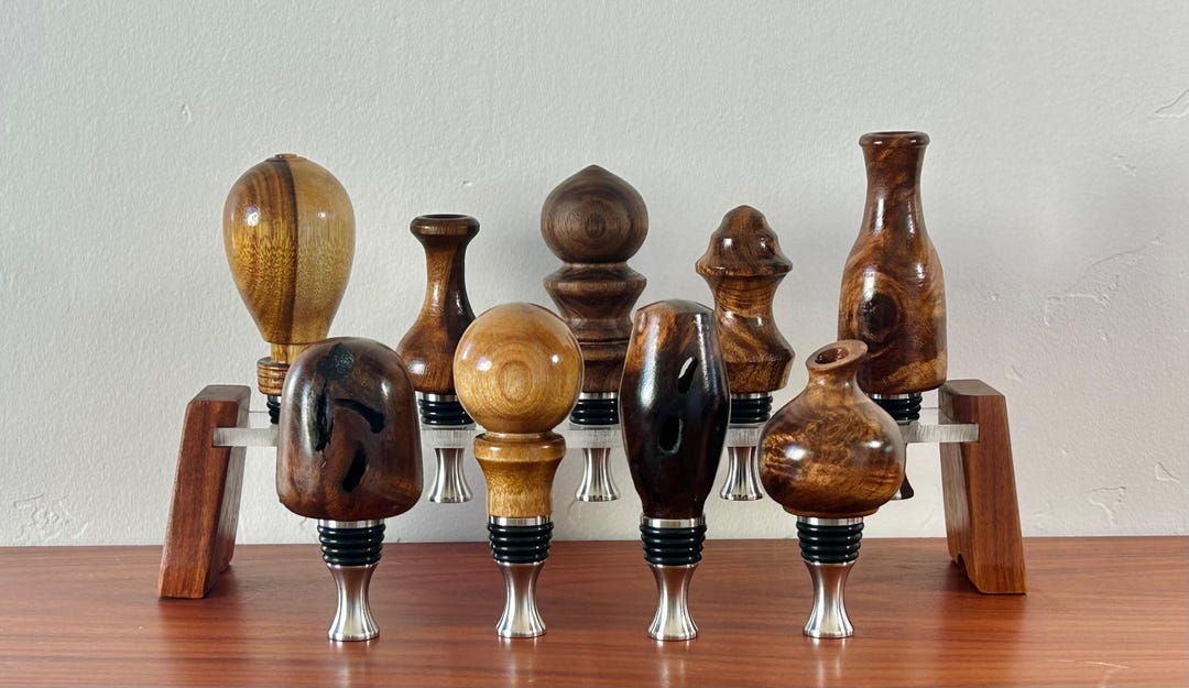 Hand Turned Wooden Bottle Stoppers - Etsy
