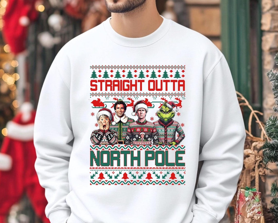 Thug Life Christmas Straight Outta North Pole Shirt, Movie Characters ...