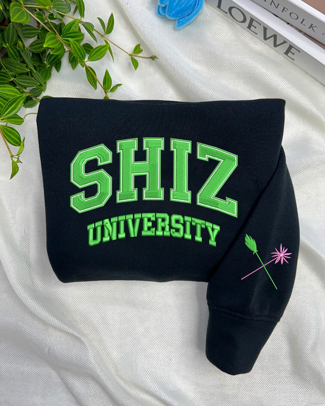 Shiz University Wicked Glitter Embroidered Sweatshirt, Elphaba and ...