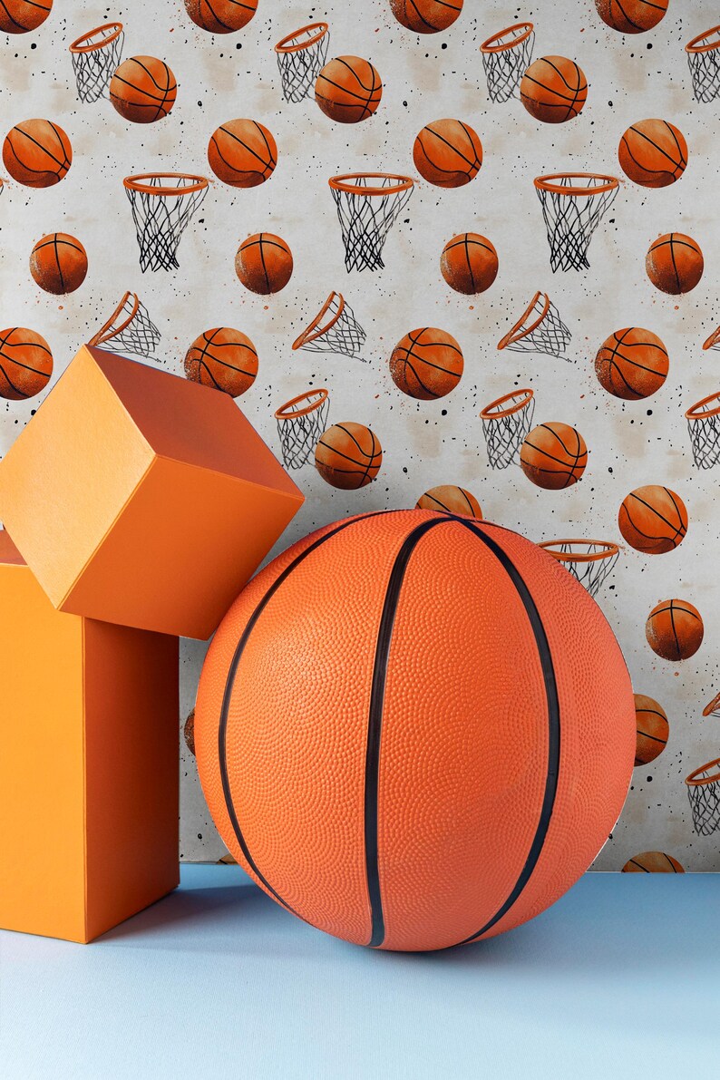 Basketball-themed Wallpaper Perfect for Sports Enthusiasts Peel and ...