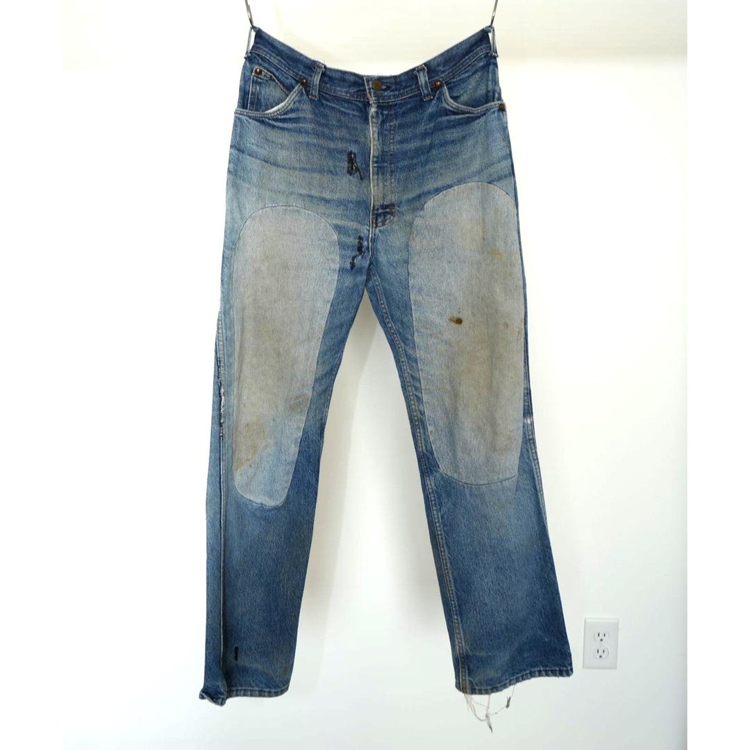 Vintage 1960s Tuf-nut Patchwork Straight Leg Denim Jeans Blue W35 Men's ...