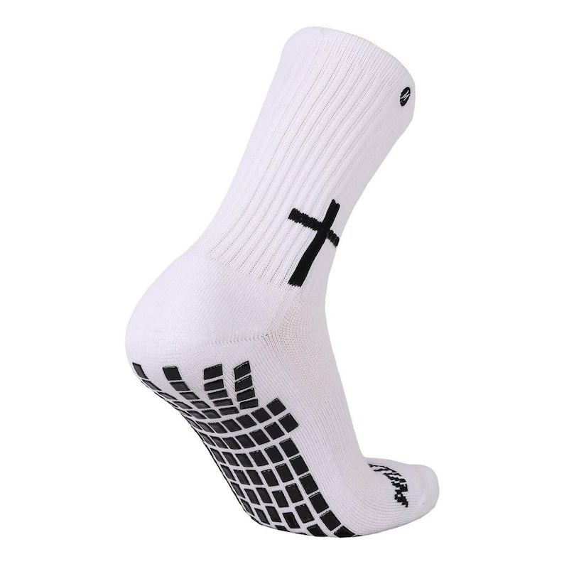White Cross Grip Socks: Anti-slip Crew Socks for Sports - Etsy