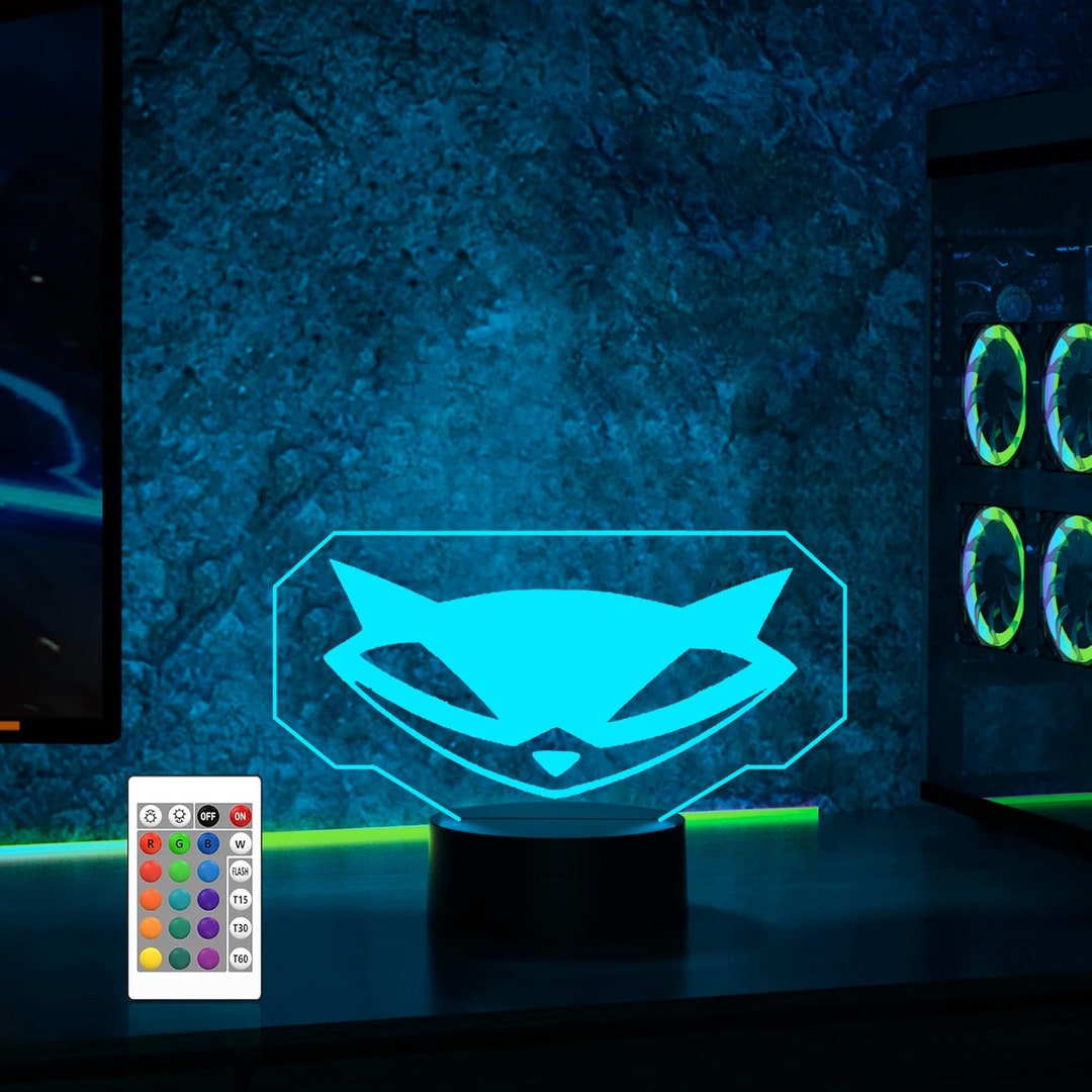 Sly Cooper Night Light, Carmelita Sly Cooper Acrylic LED Lamp,3d LED ...