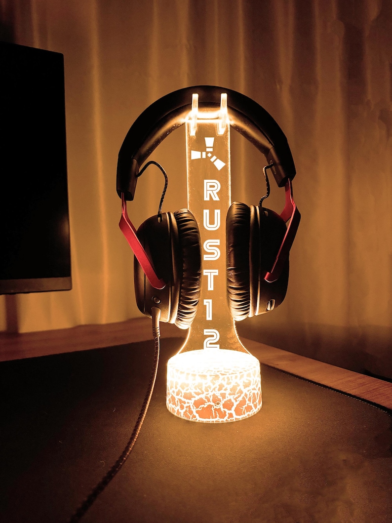 Rust Personalized Headphone Stand,gamer Gift,gamer Desk Accessory ...