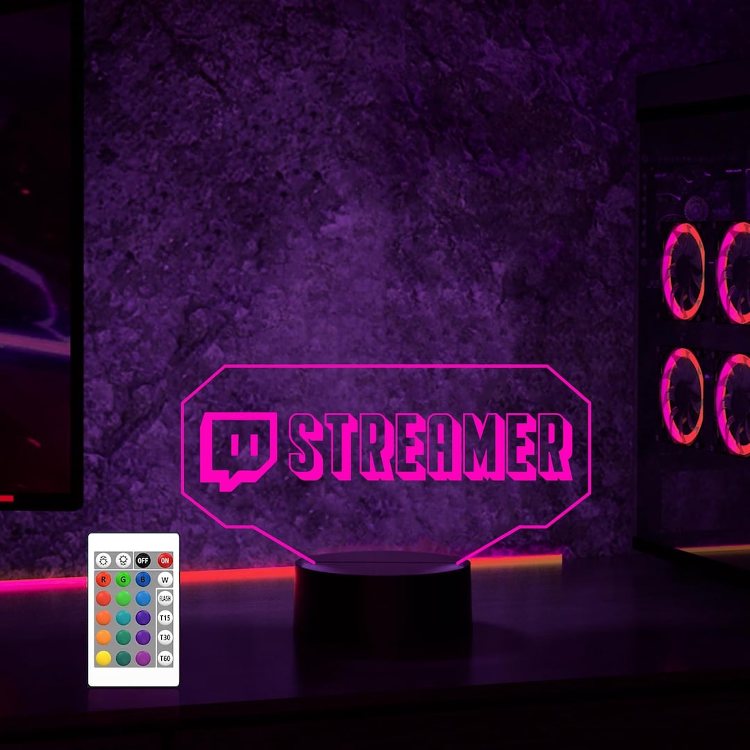 Twitch Gamertag Streaming Led Night Light,streamer Light Sign,gamer ...