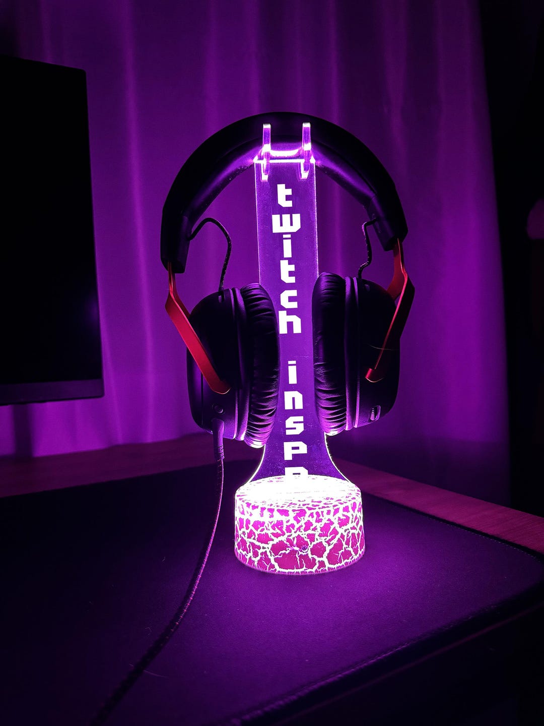 Custom RGB Controller Gaming Headset Stand, Streamer Headphone Holder ...