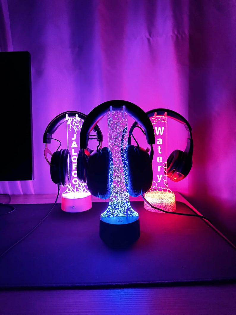 Personalized Led Headphone Stand,rgb Headset Holder,streamer Headset ...