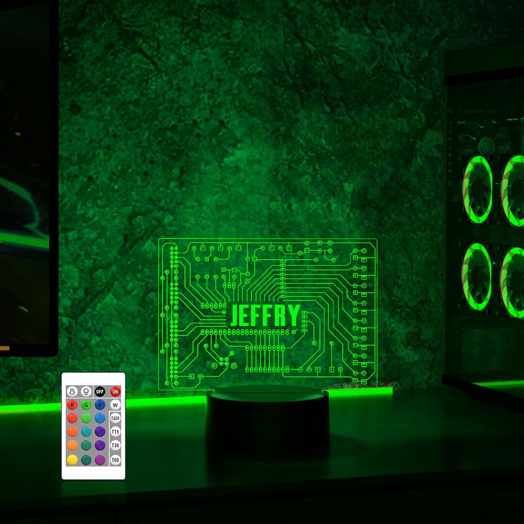 Personalized Computer Geekery Night Light,it Tech Support Nerds Geek ...