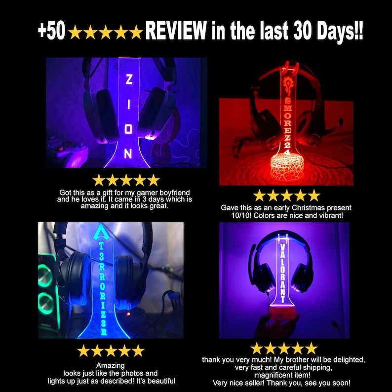 Personalized Controller Stand, Led Controller and Headphone Holder ...