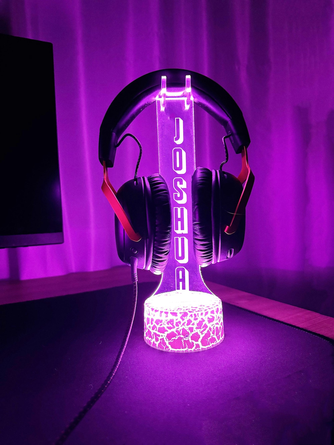 Personalized Led Headphone Stand, Streamer Headset Holder Stand ...
