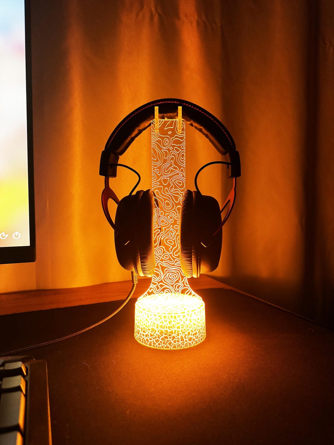 Personalized Led Headphone Stand, Streamer Headset Holder Stand ...