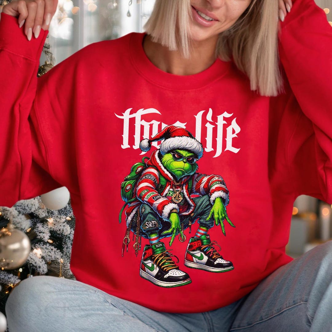 Thug Life Mean Green Christmas Shirt, Christmas Sweatshirt, Xmas Movie ...