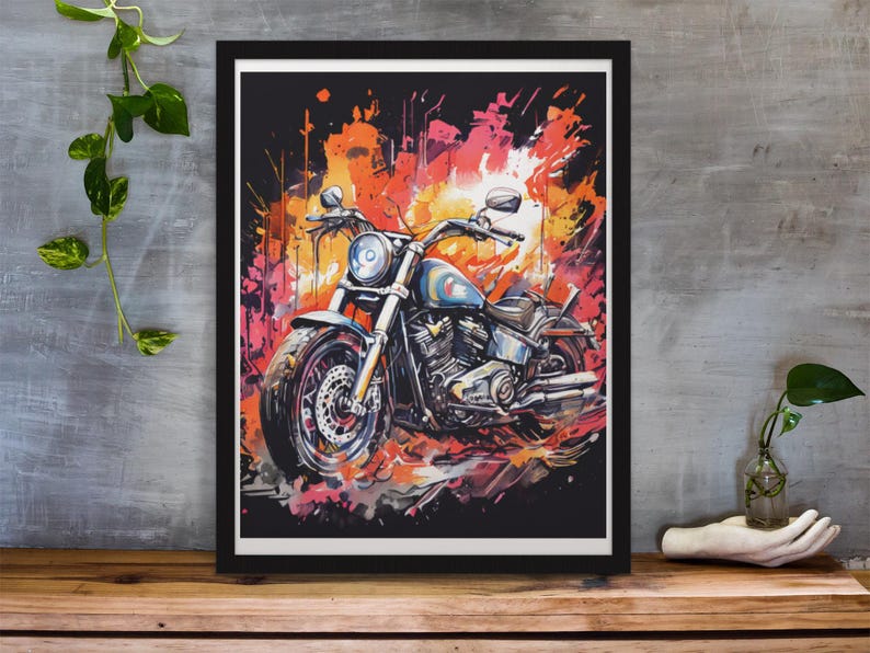 Bike Vibrant Colors With a Black Background Png &SVG Sublimation ...