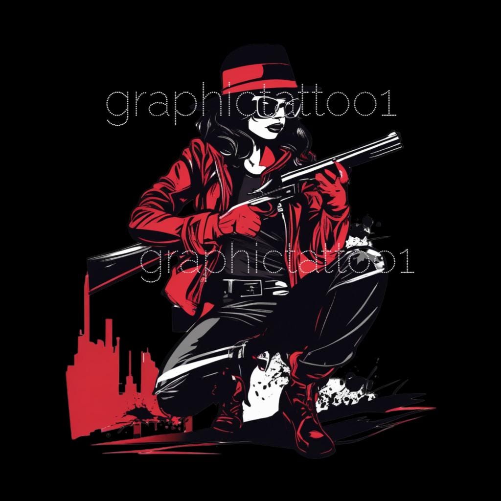 Female Gangster SVG | Gangsta Woman Carrying Handguns | Mafia Crime ...